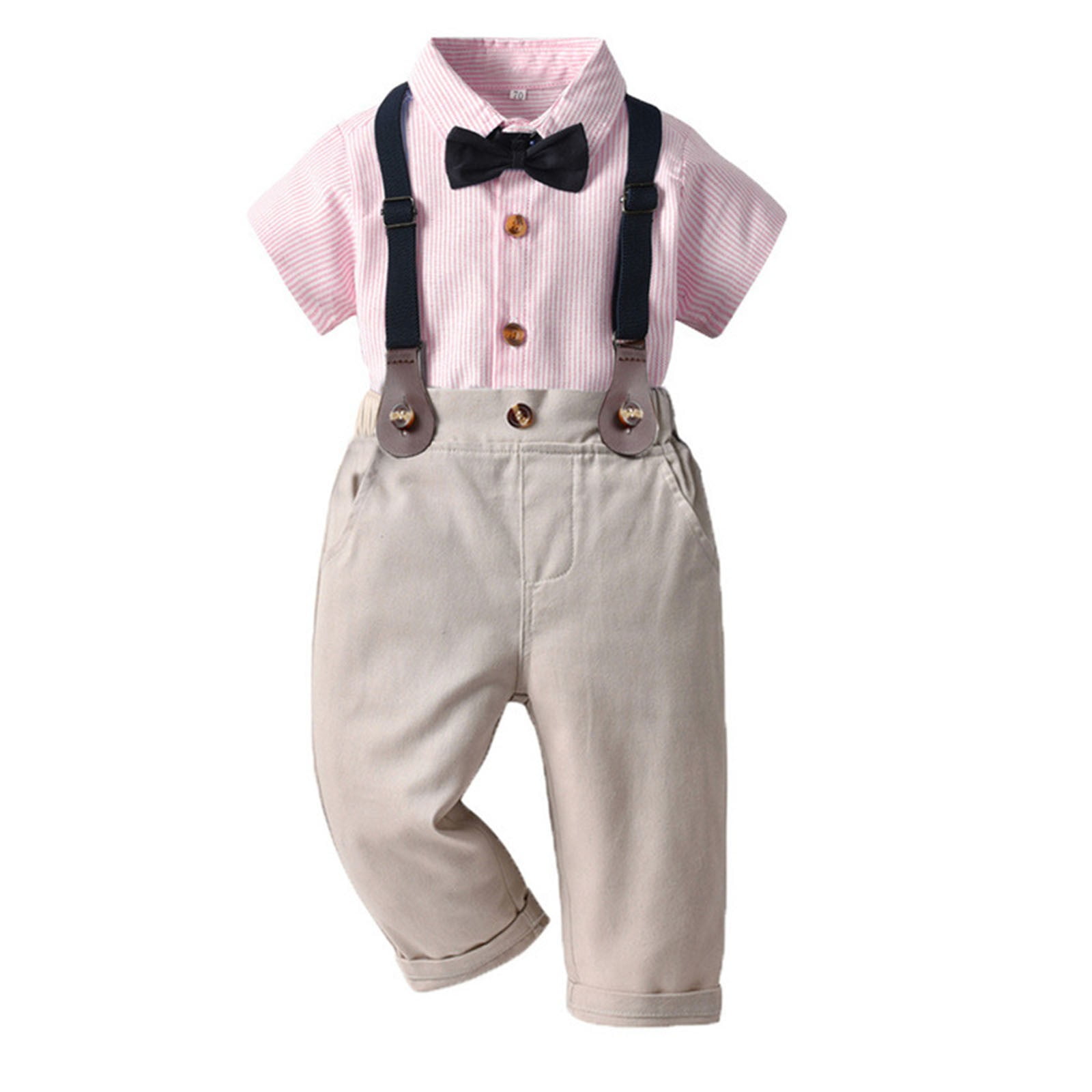 Avrntaa Toddler Baby Boy Outfits - Boys Dress Shirt with Bowtie ...