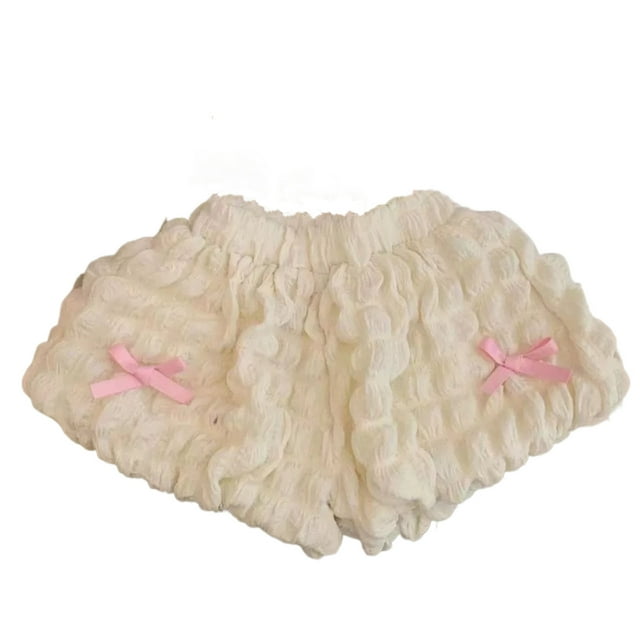 Avrntaa Toddler Kids Girls Bubble Shorts - Cute Bow Wide Leg Shorts ...