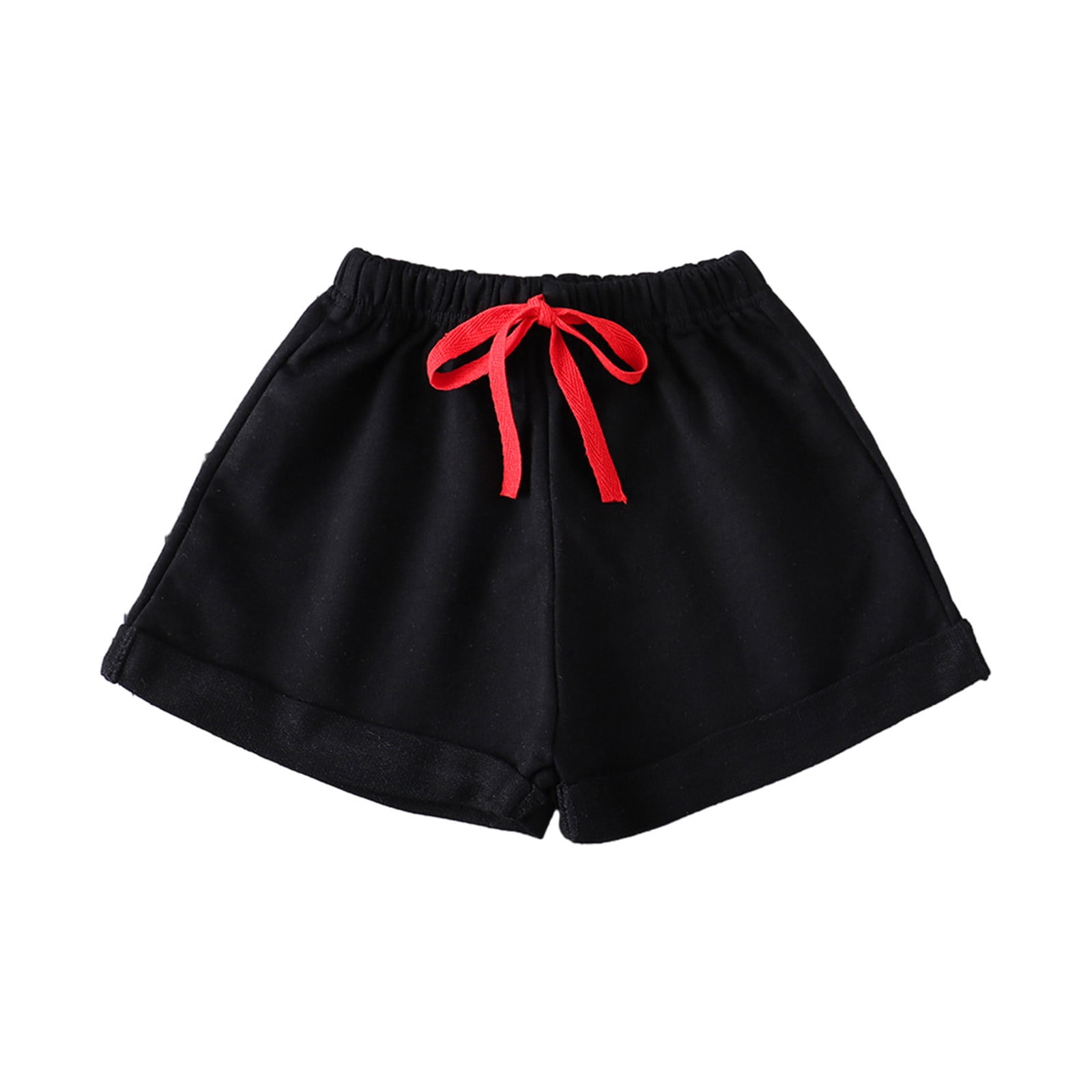Avrntaa Toddler Kids Roll up Shorts - Drawstring Wide Leg Beach Shorts ...