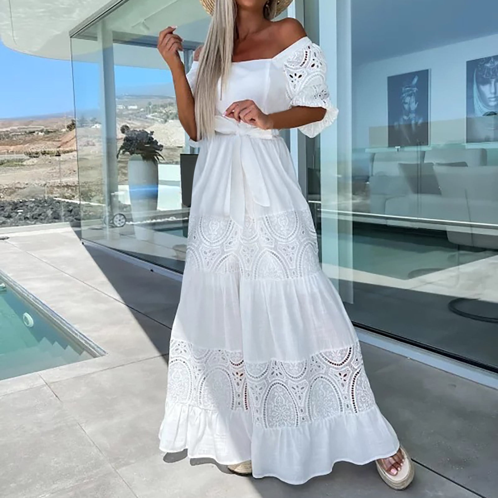 Mitankcoo Women Dresses 2024 Summer - Square Neck Floral Embroidered ... Mitankcoo Women Dresses 2024 Summer - Square Neck Floral Embroidered ...