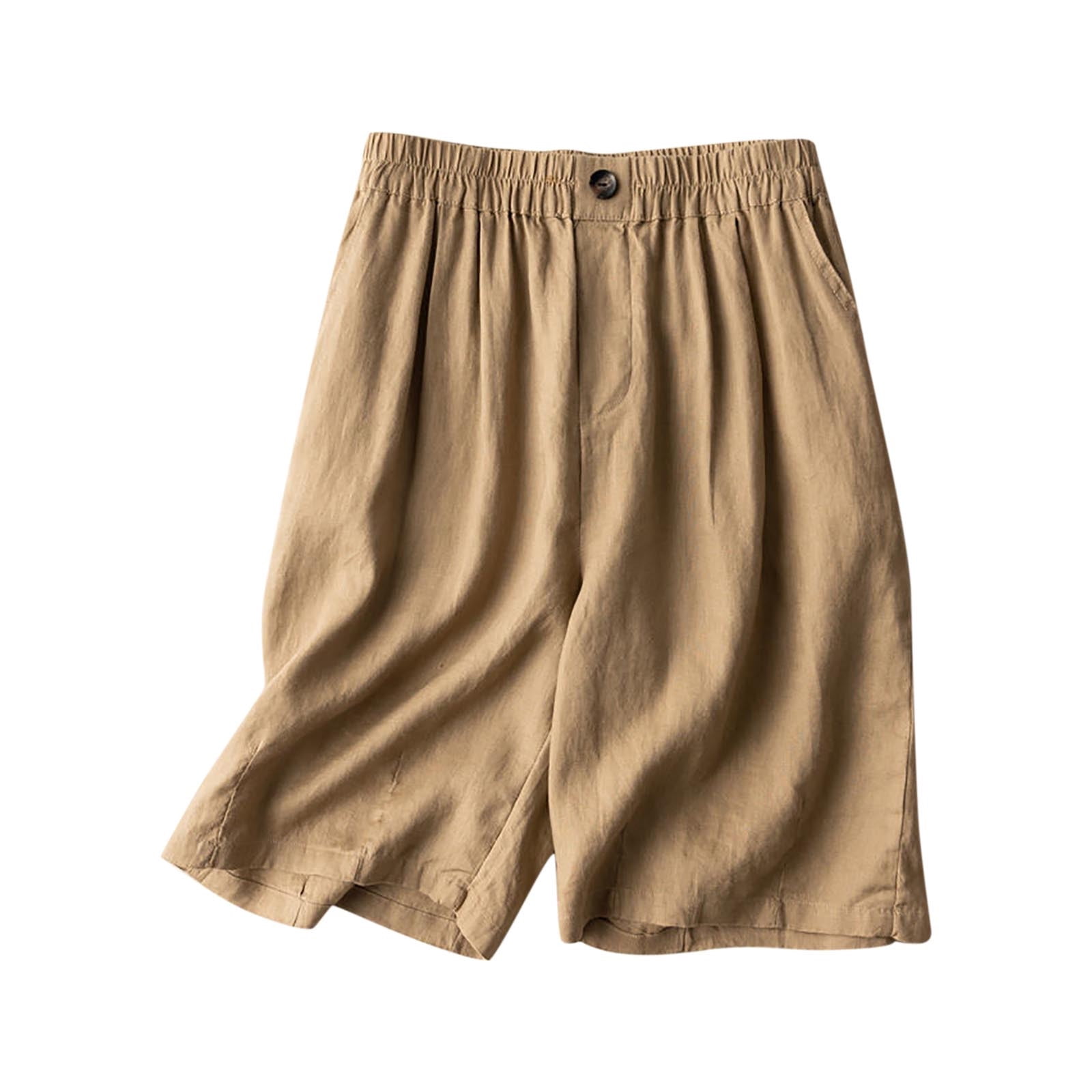 Mitankcoo Women's Cotton Bermuda Shorts - Loose Fit Elastic Waist ...