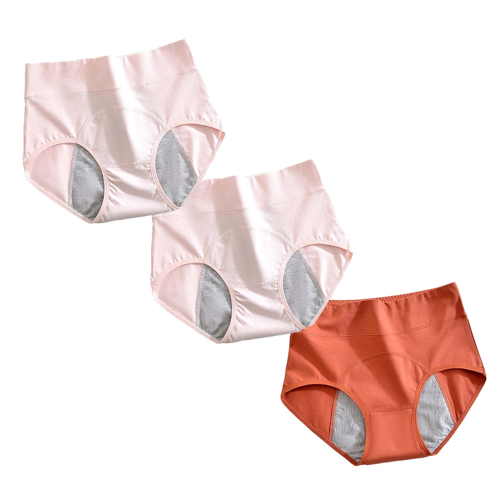 Mitankcoo Womens Underpants Briefs 3pc High Waisted Cotton Menstrual Panties Breathable