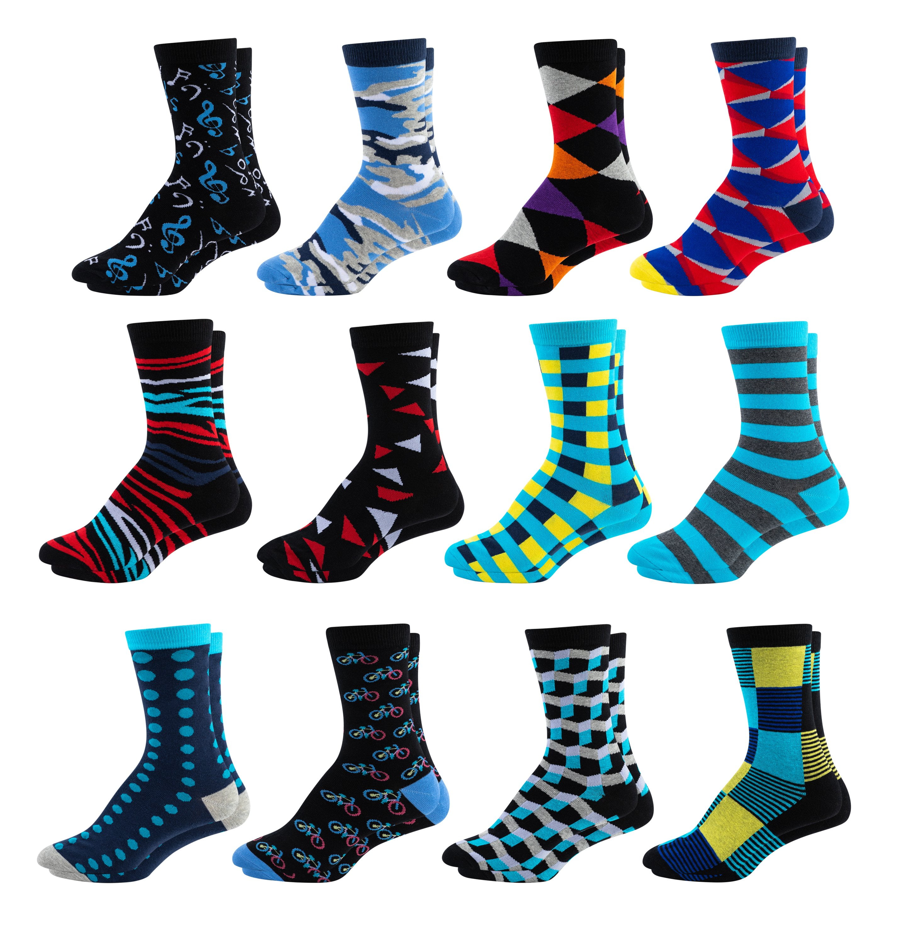 Mitch Bogen Men's Designer Novelty Printed Comfy Dress Socks - Unique ...