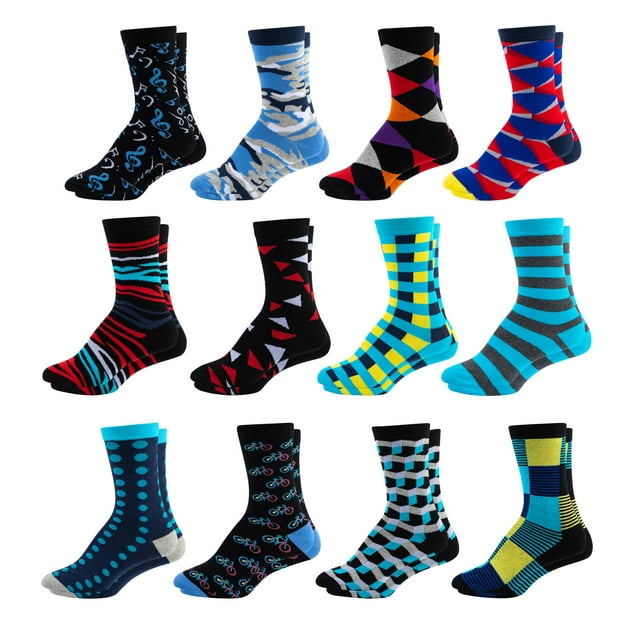 Mitch Bogen Men's Designer Novelty Printed Comfy Dress Socks - Unique ...