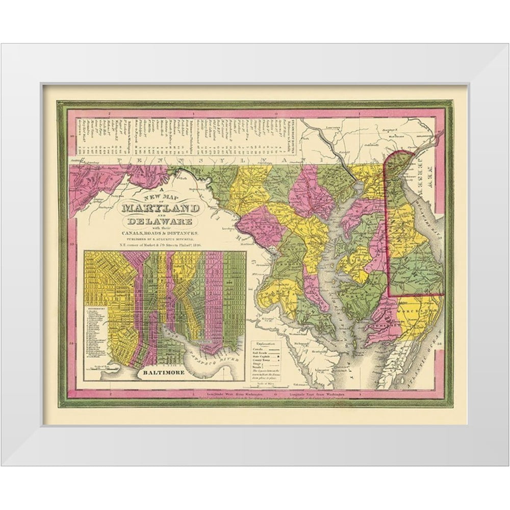 Mitchell 14x12 White Modern Wood Framed Museum Art Print Titled ...