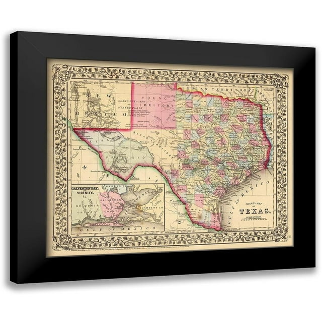 Mitchell 17x15 Black Modern Framed Museum Art Print Titled - Texas ...