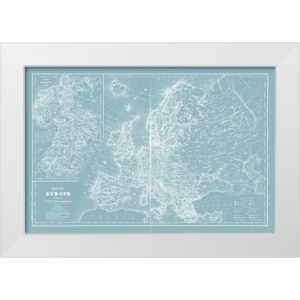 Mitchell 18x13 White Modern Wood Framed Museum Art Print Titled - Map ...