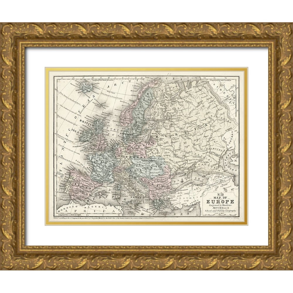 Mitchell 18x15 Gold Ornate Wood Framed with Double Matting Museum Art ...