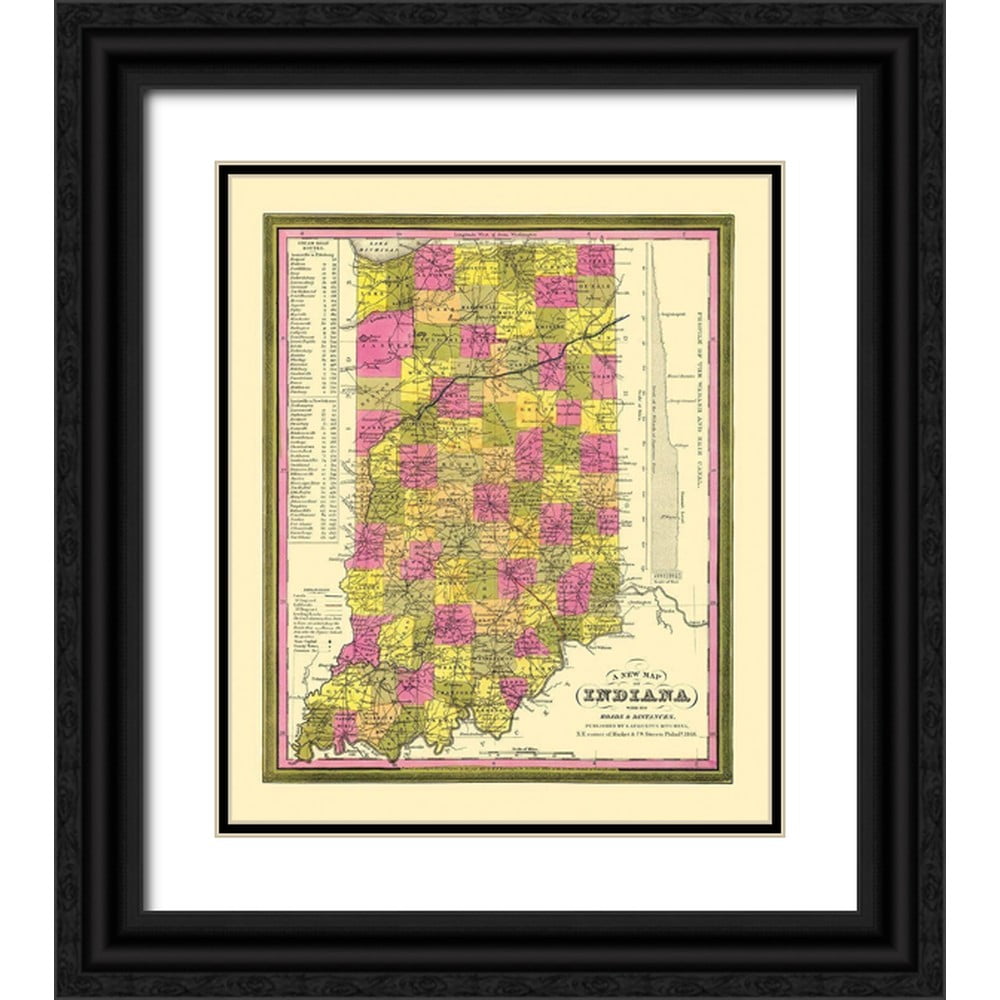 Mitchell 20x23 Black Ornate Wood Framed with Double Matting Museum Art ...