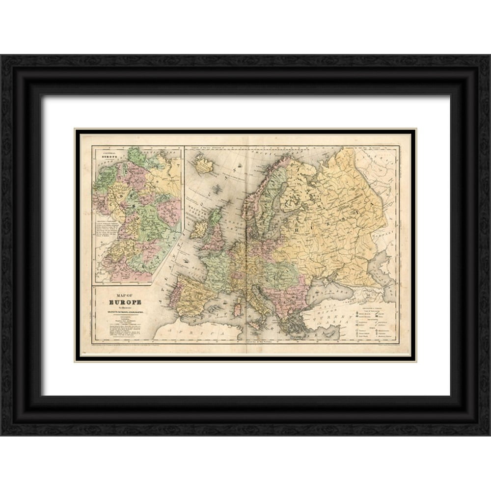 Mitchell 24x17 Black Ornate Wood Framed with Double Matting Museum Art ...