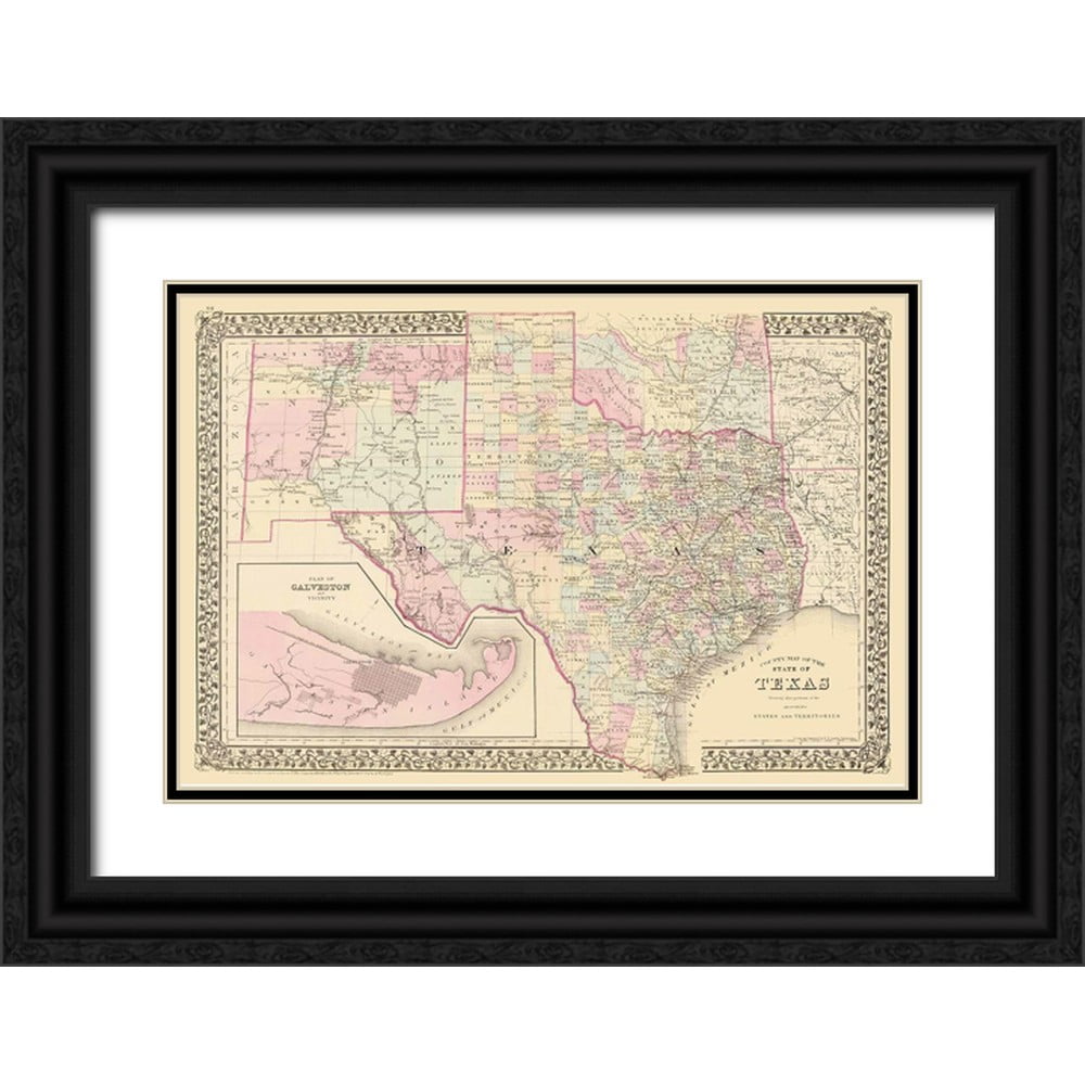 Mitchell 24x17 Black Ornate Wood Framed with Double Matting Museum Art Print Titled - Texas ...