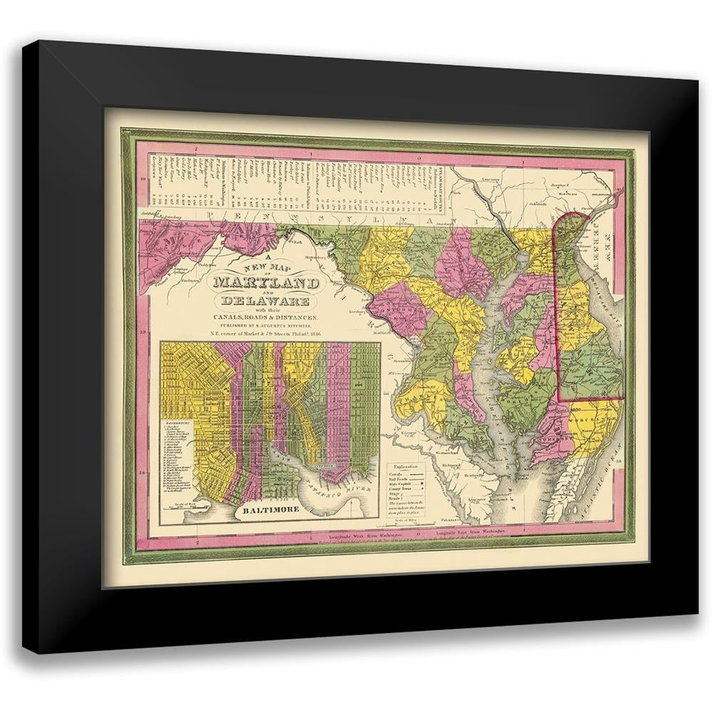 Mitchell 24x20 Black Modern Framed Museum Art Print Titled - Maryland ...