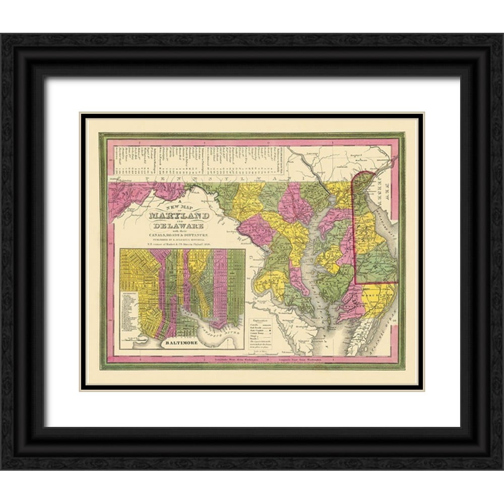 Mitchell 24x20 Black Ornate Wood Framed with Double Matting Museum Art ...