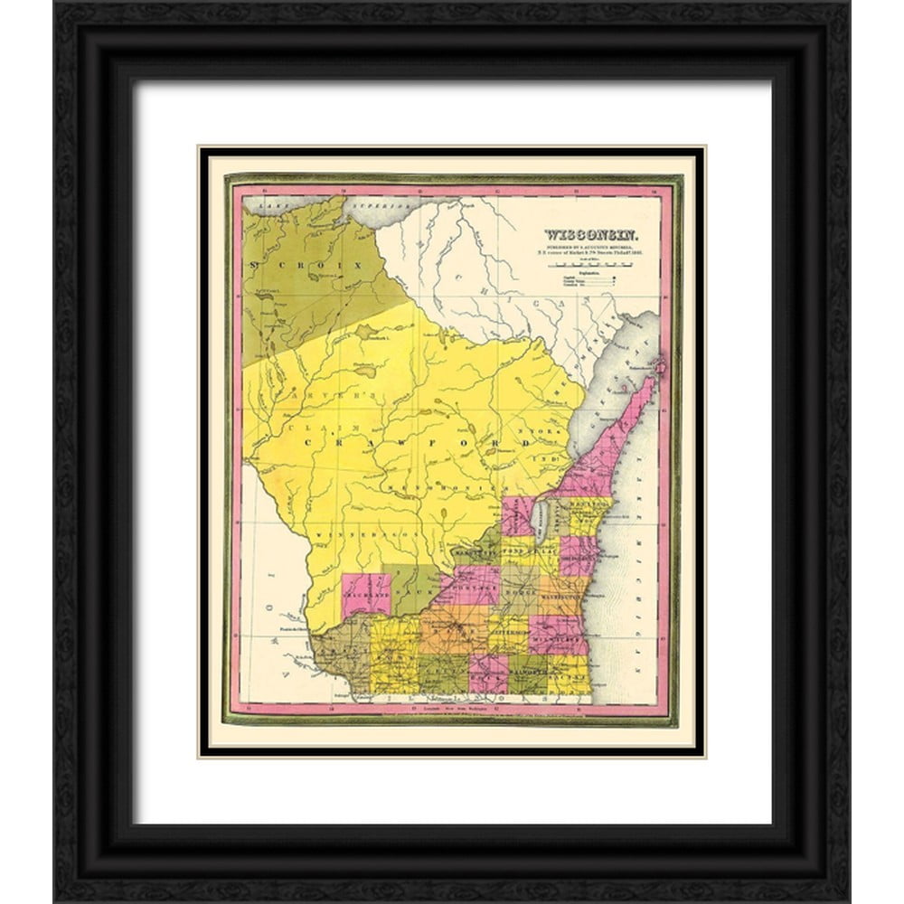 Mitchell 26x31 Black Ornate Wood Framed with Double Matting Museum Art ...