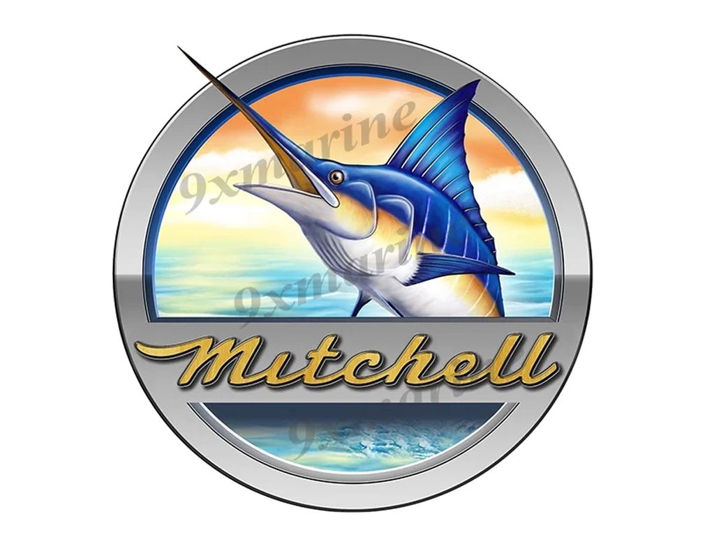 Mitchell Boat Marlin Round Designer Sticker 7.5"x7.5" - Walmart.com