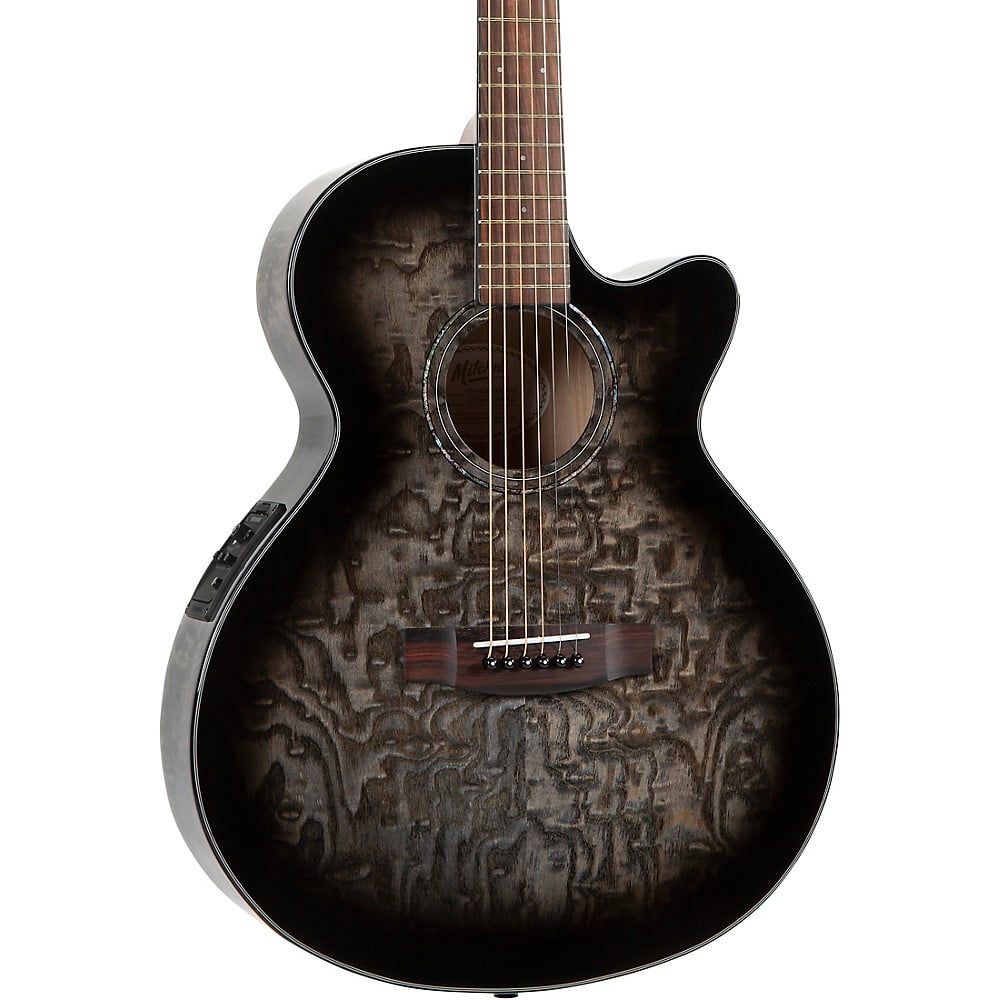 Mitchell MX430QAB Exotic Series Acoustic-Electric Guitar with Tuner ...