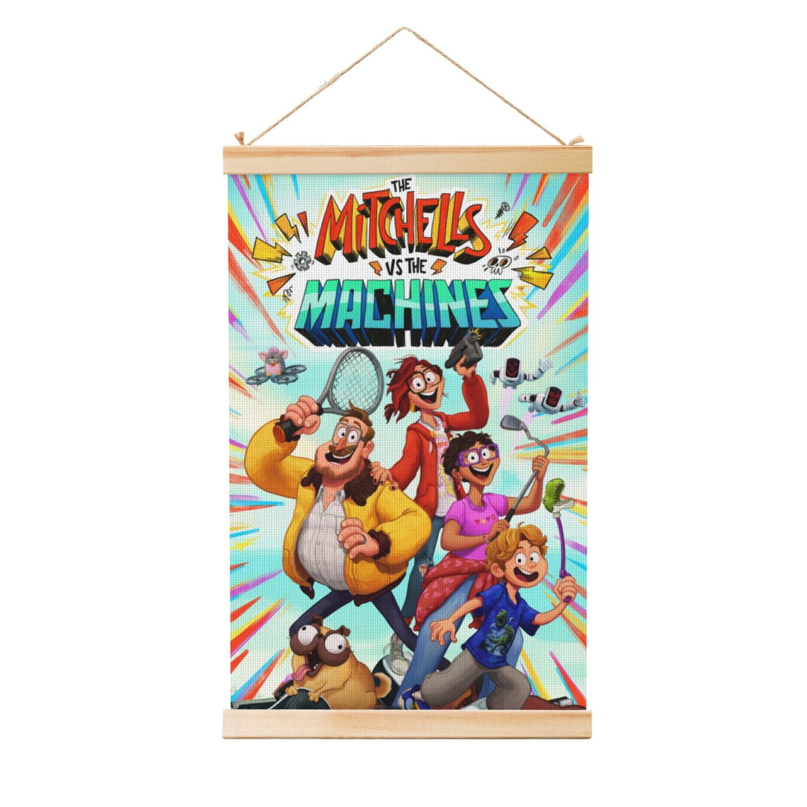 The Mitchells Vs Machines Posters Wall Hanging Wooden Shaft Poster Wall ...