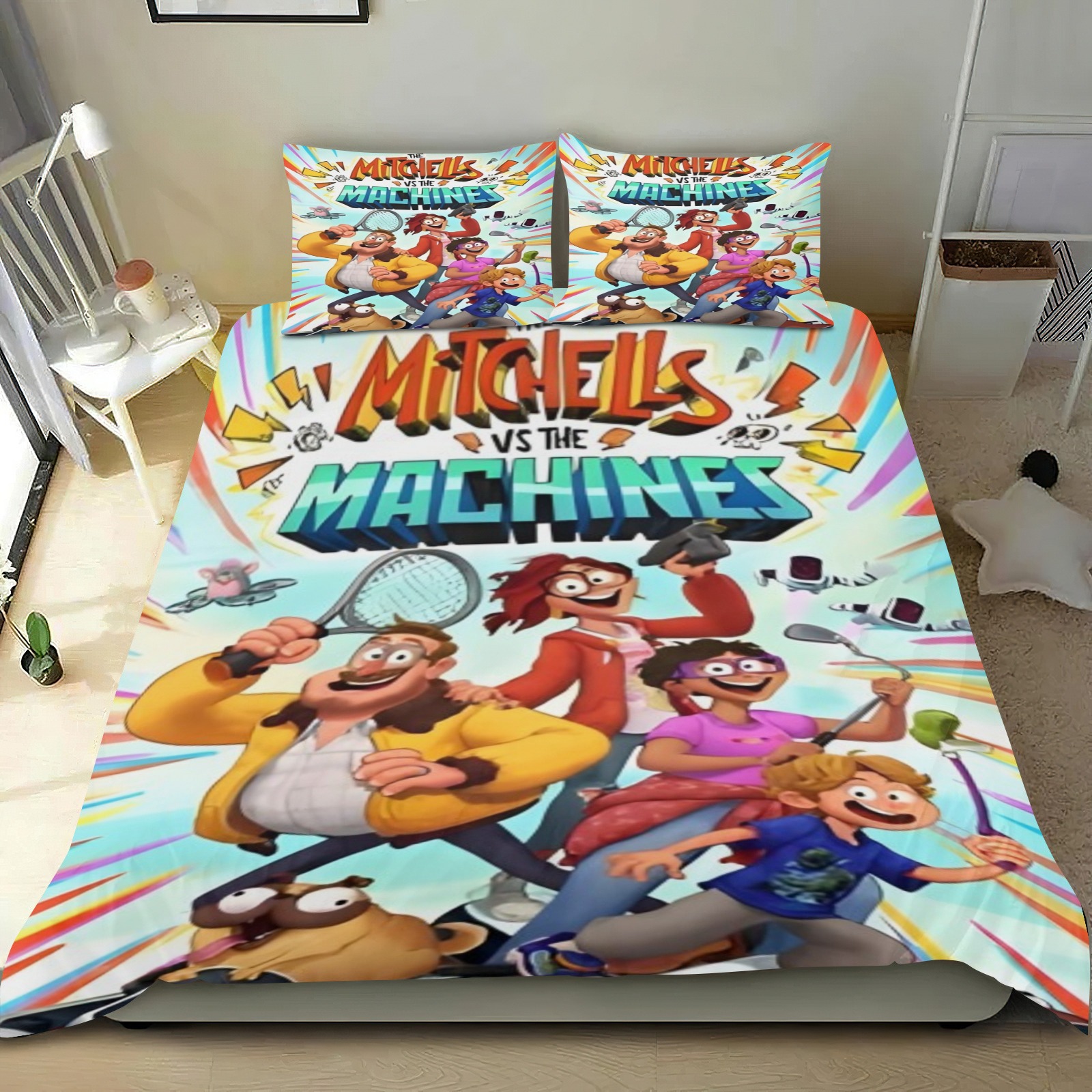 The Mitchells vs the Machines thin bedding set has an iconic print,One ...