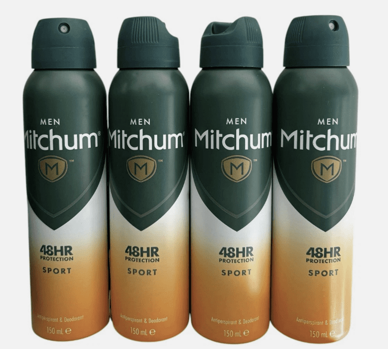 Mitchum Men 48HR SPORT Antiperspirant & Deodorant Spray 150 ml (4 Pack ...