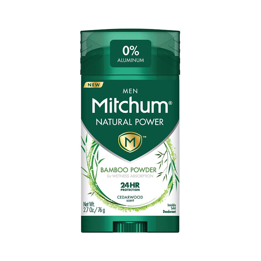 Mitchum Men Natural Power Bamboo Powder, Cedarwood scent, 2.7 oz, 3 ...