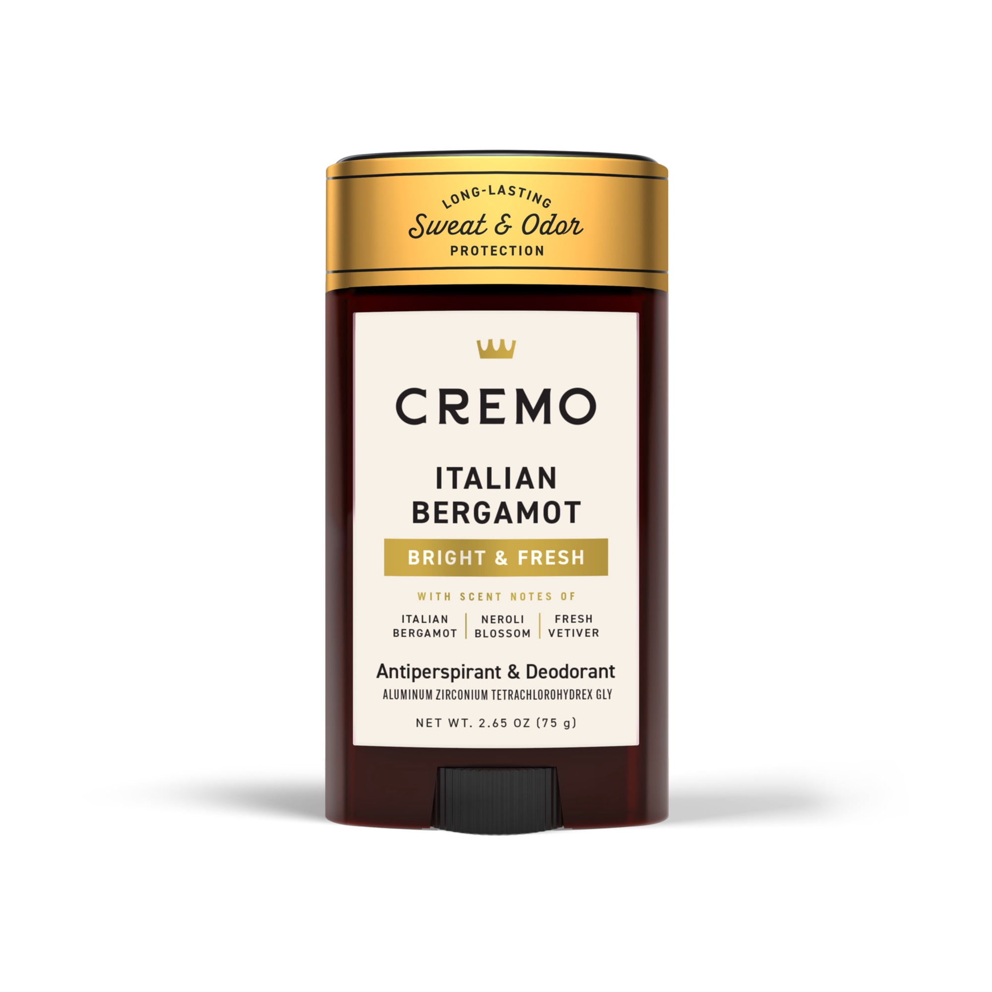 Cremo Men's Antiperspirant Deodorant Stick, Italian Bergamot, 2.65 oz ...