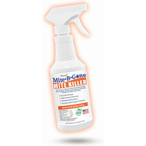 Mite Killer Spray by Mite-Be-Gone - 16oz | Naturally Kills Human Mites ...