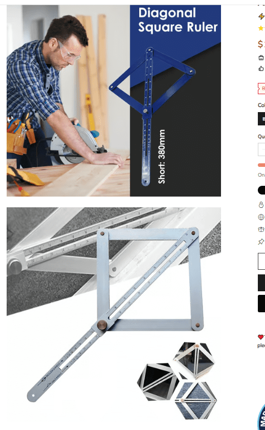 Miter Angle Measuring Ruler, 45cm Corner Angle Finder, Angle Divider ...