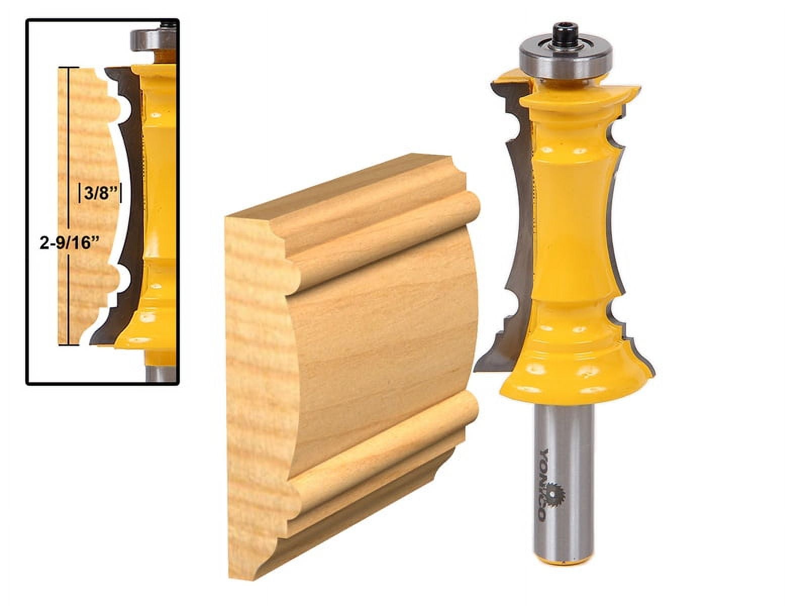 Mitered Door Molding & Chair Rail Router Bit - 1/2" Shank - Yonico ...