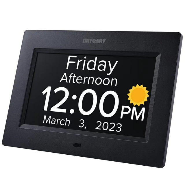 Mitoart Digital Alarm Clock for Dementia Seniors with Date and Day of ...