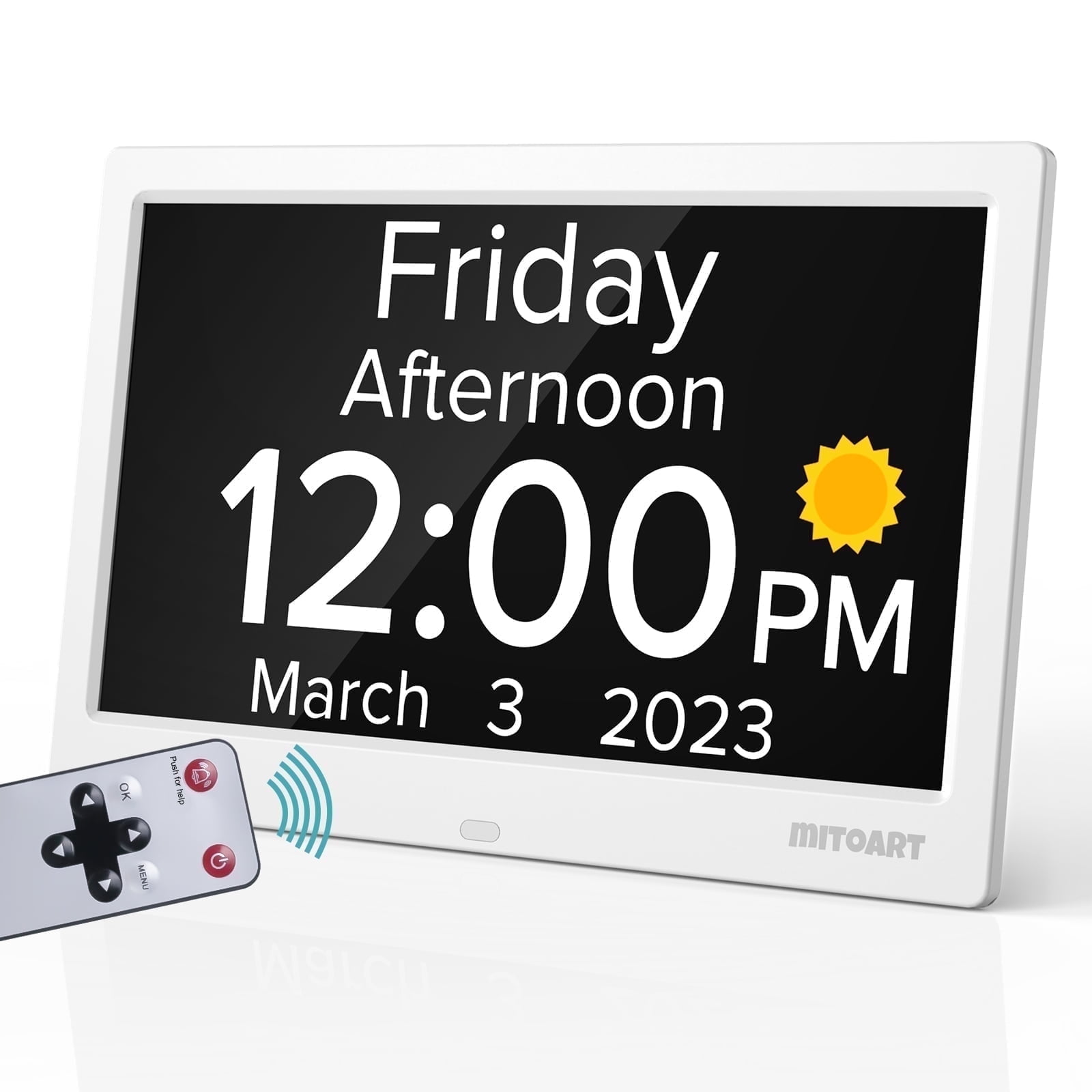 Mitoart Digital Alarm Clock with Date and Day for Dementia Seniors ...