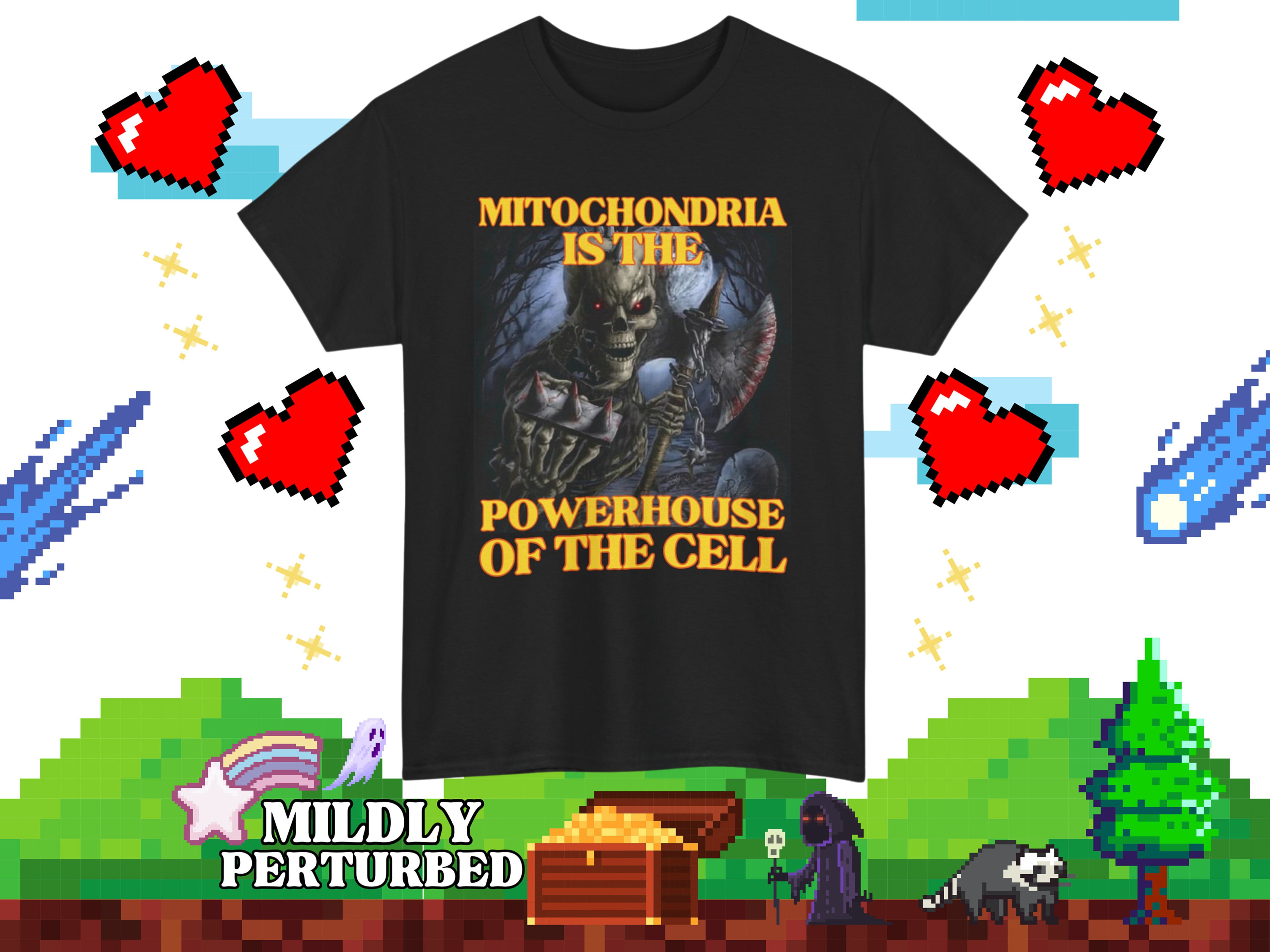 Mitochondria Funny Hard Skeleton Meme T-shirt, Badass Skeleton Shirt, Cringe Shirt, Unhinged ...