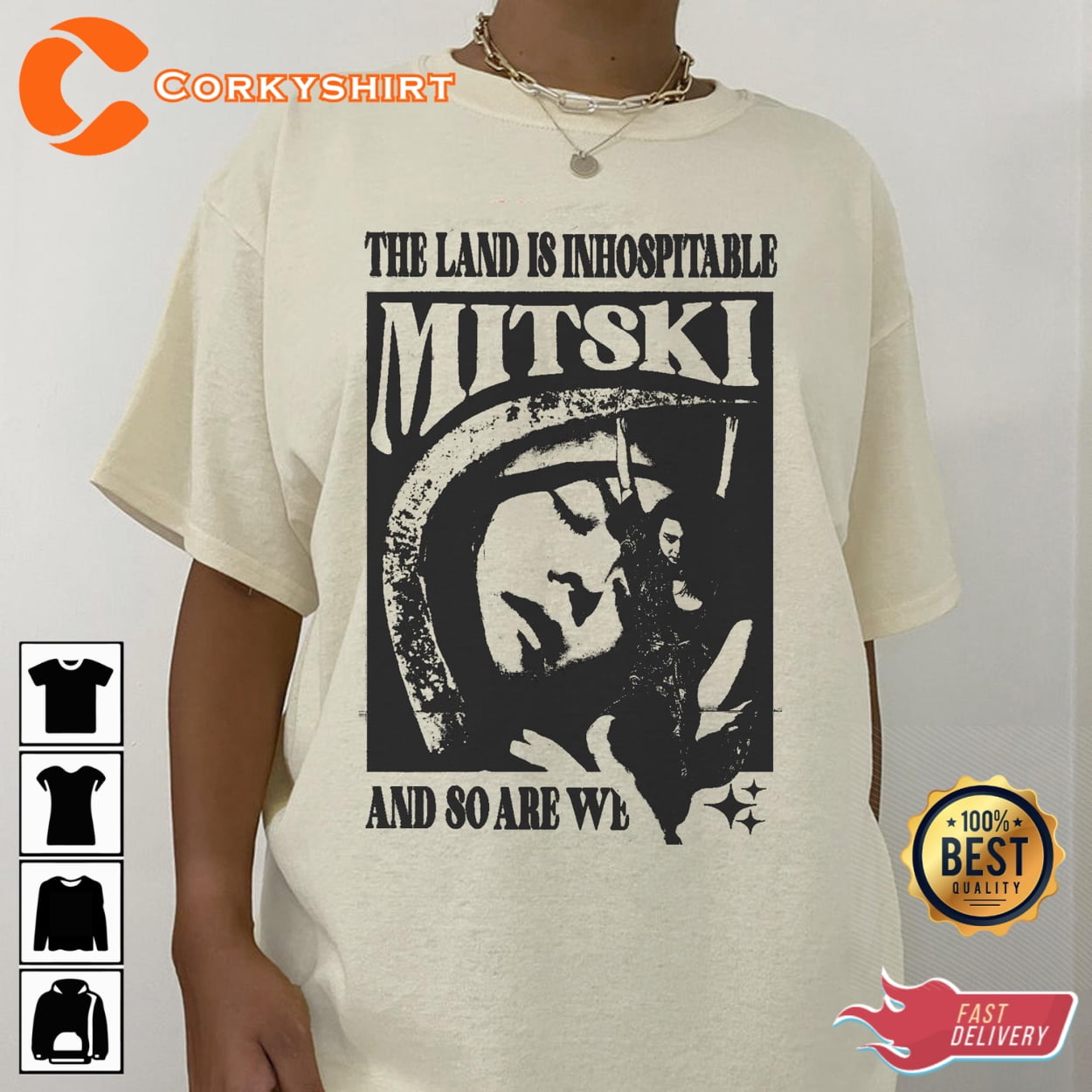 Mitski Tshirt The Land Is Inhospitable Merch - Walmart.com