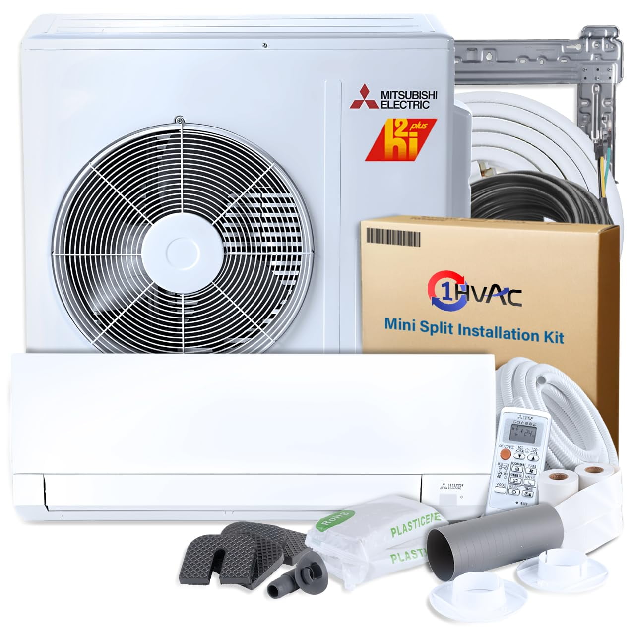 Mitsubishi 18000 BTU 22.5 SEER2 Hyper-Heating GX-Series Mini Split Heat ...