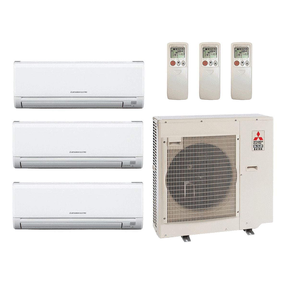 Mitsubishi 39,000 Btu 19.2 SEER2 3-Zone Ductless Mini Split Heat Pump ...