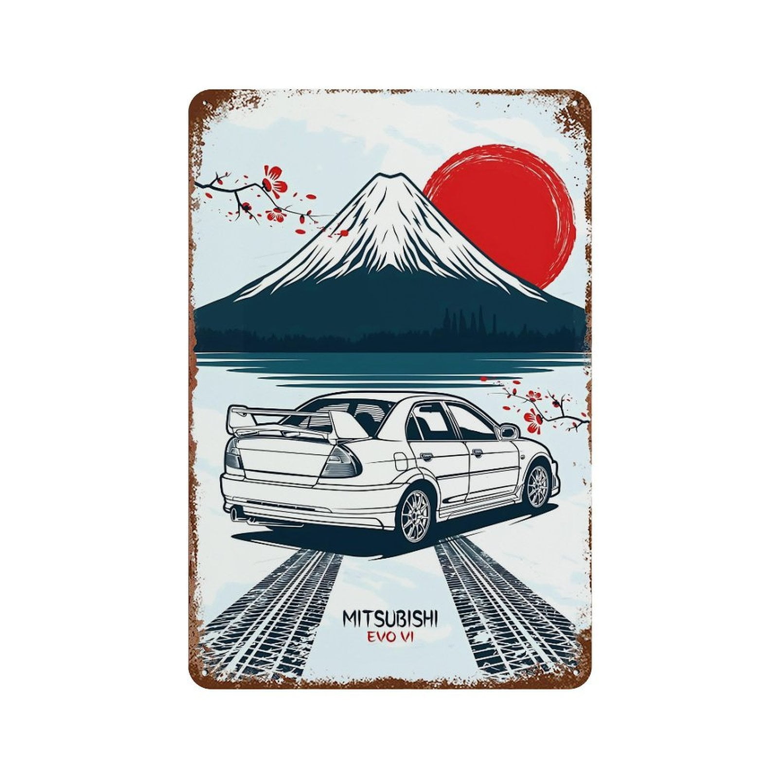 Mitsubishi Lancer Evo 6 Funny Tin Metal Decorative Wall Paintings ...