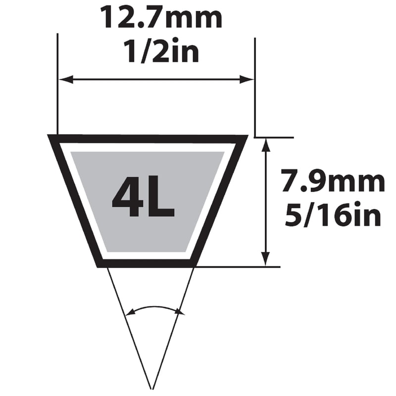 MBL General Utility V-Belt 4L350 - Universal Replacement - 0.5 in. W x ...