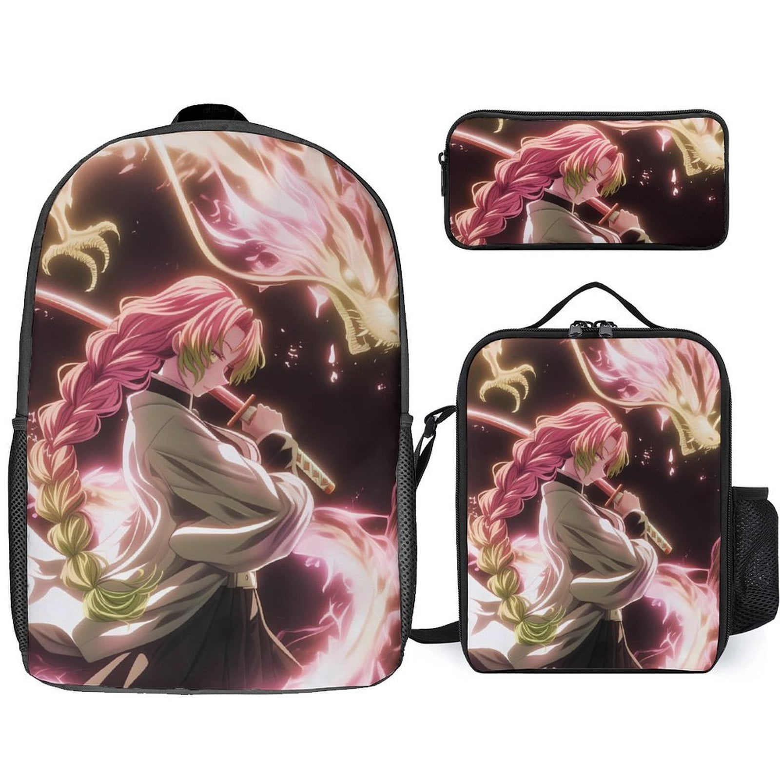 Mitsuri Kanroji 3 Piece Backpack Set with Lunch Bag Pencil Case , High ...