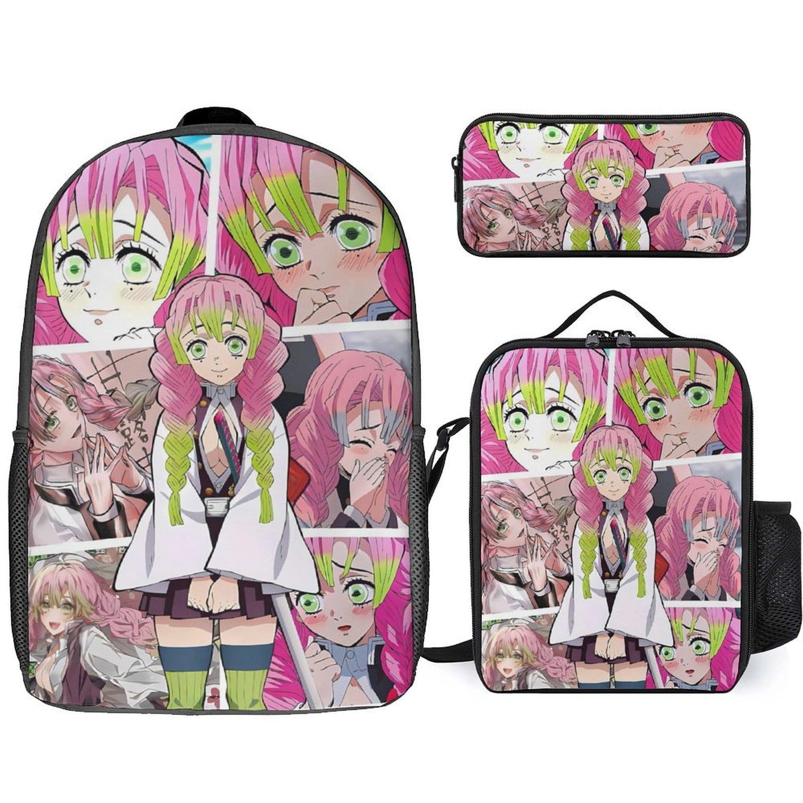 Mitsuri Kanroji 3 Piece Backpack Set with Lunch Bag Pencil Case , High ...