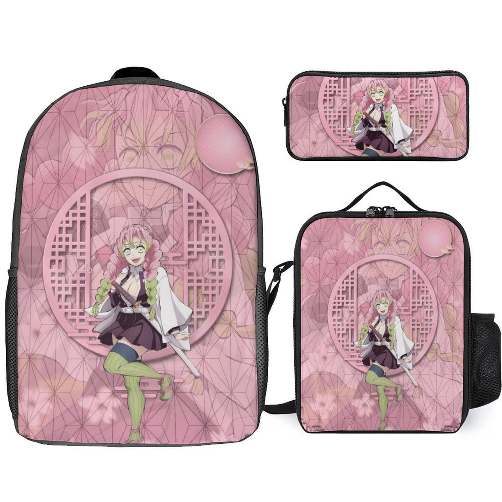 Mitsuri Kanroji 3 Piece Backpack Set with Lunch Bag Pencil Case , High ...