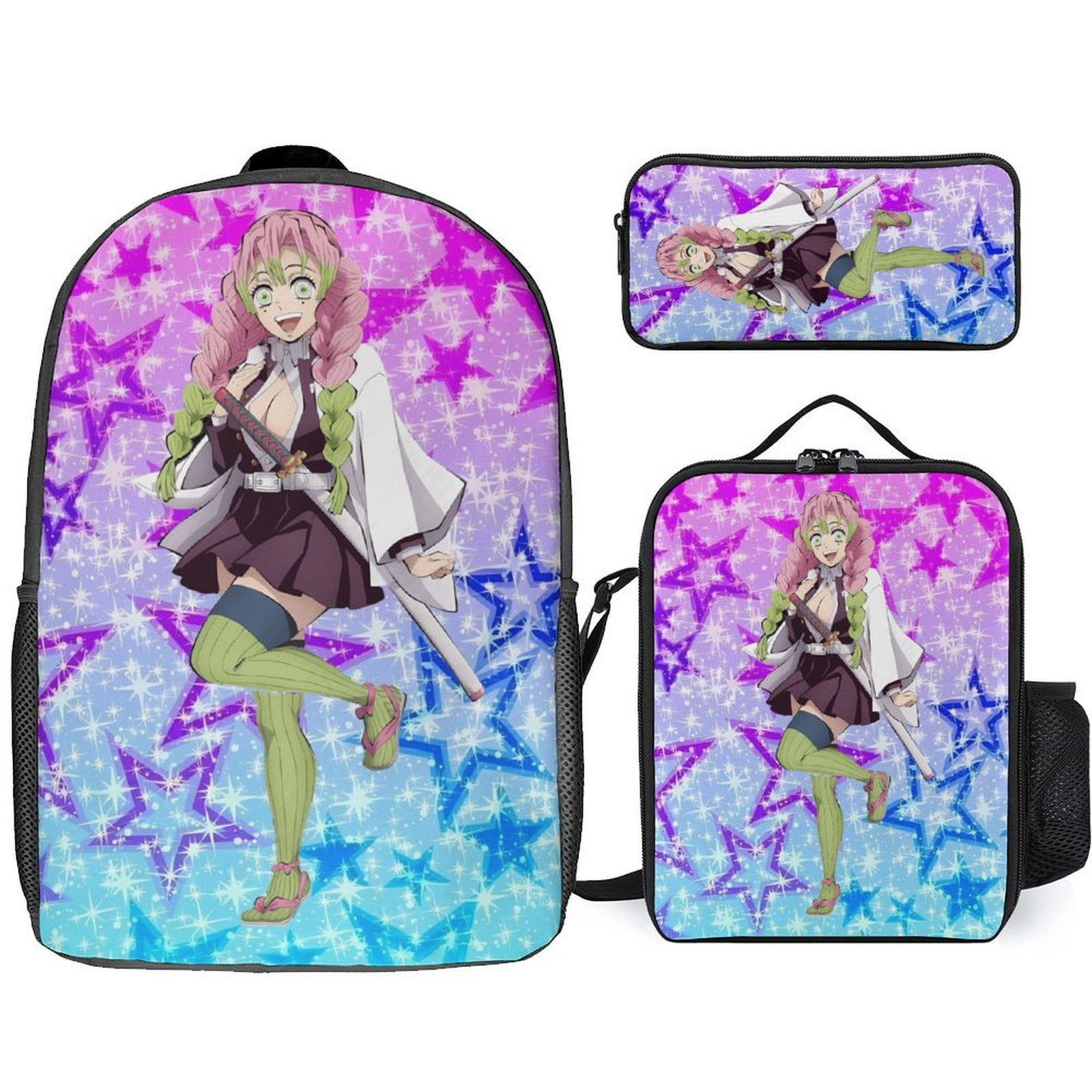 Mitsuri Kanroji 3 Piece Backpack Set with Lunch Bag Pencil Case , High ...