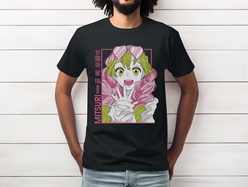 Mitsuri Kanroji design T-shirt Otaku Merch Gift Japanese Street Wear ...