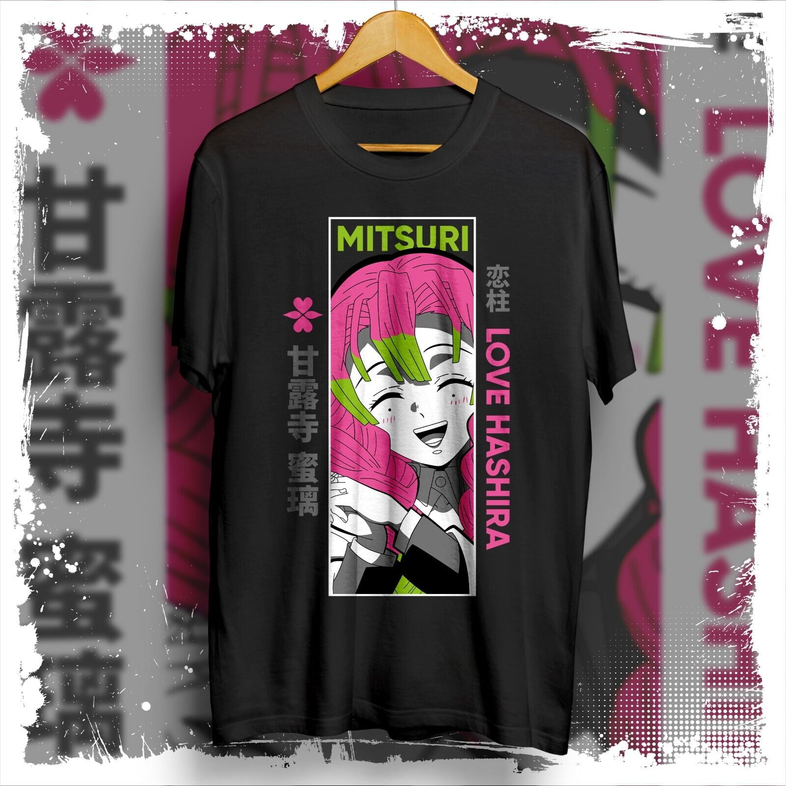 Mitsuri love hashira anime graphic tees, Demon Slayer tshirt, anime ...