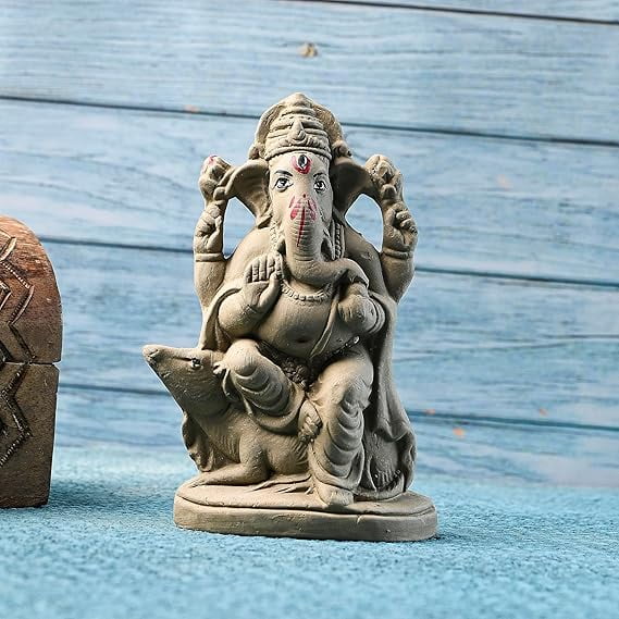 Mitti Ganesh Idol | Eco-Friendly Handcrafted Mud/Clay Ganesh Murti ...