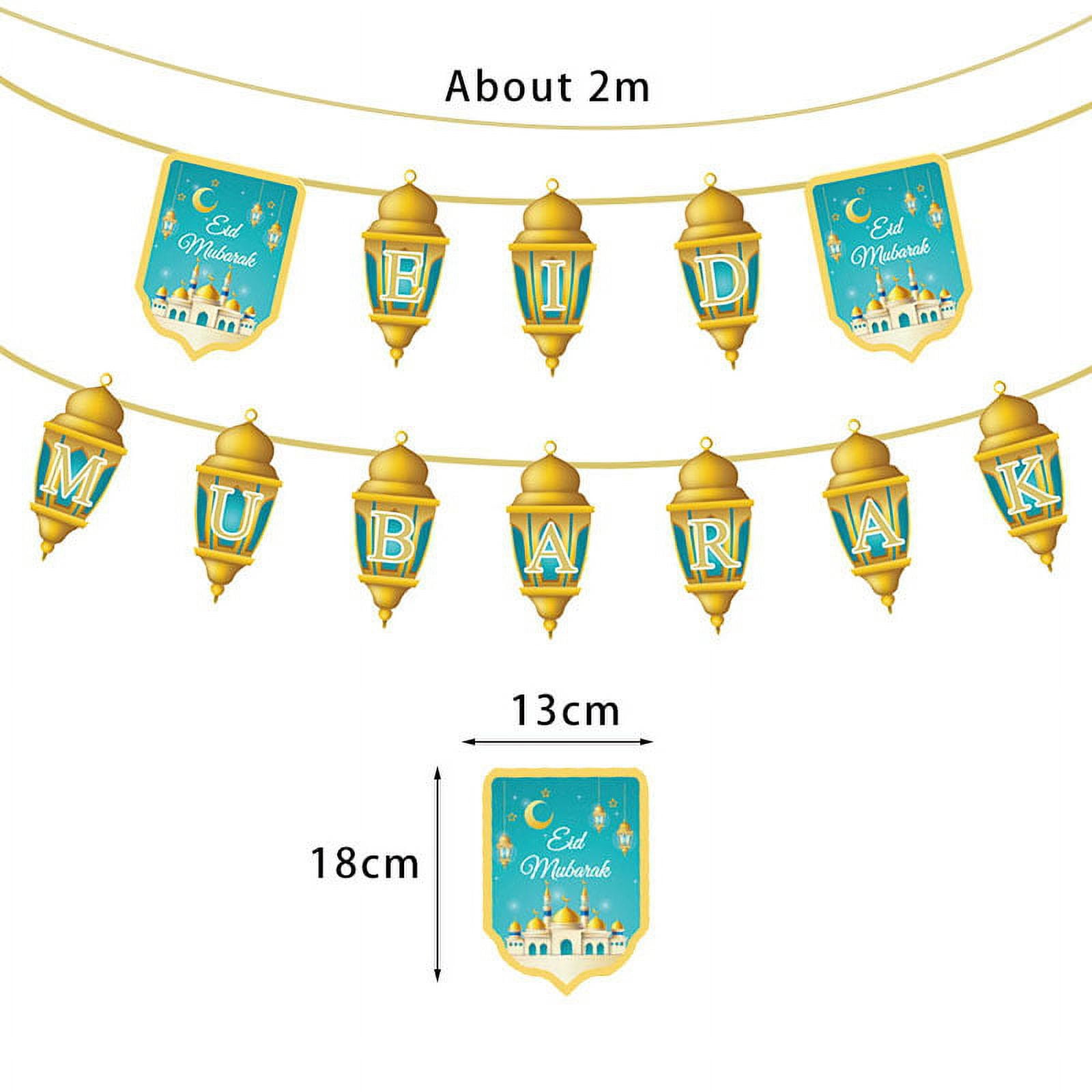 Mittory 1 Pcs Ramadan Mubarak Banner Decoration Shining Star Moon ...