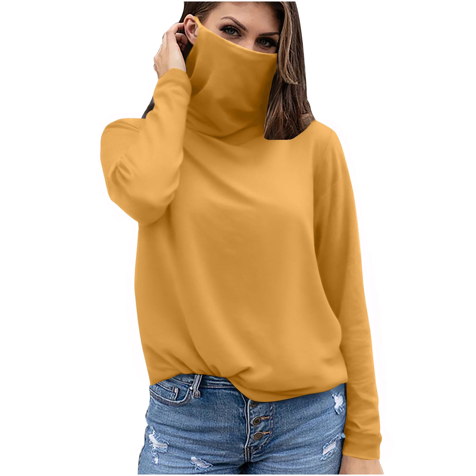 Mittory Womens UPF 50+ Sun Shirts with Face Mask Long Sleeve UV ...