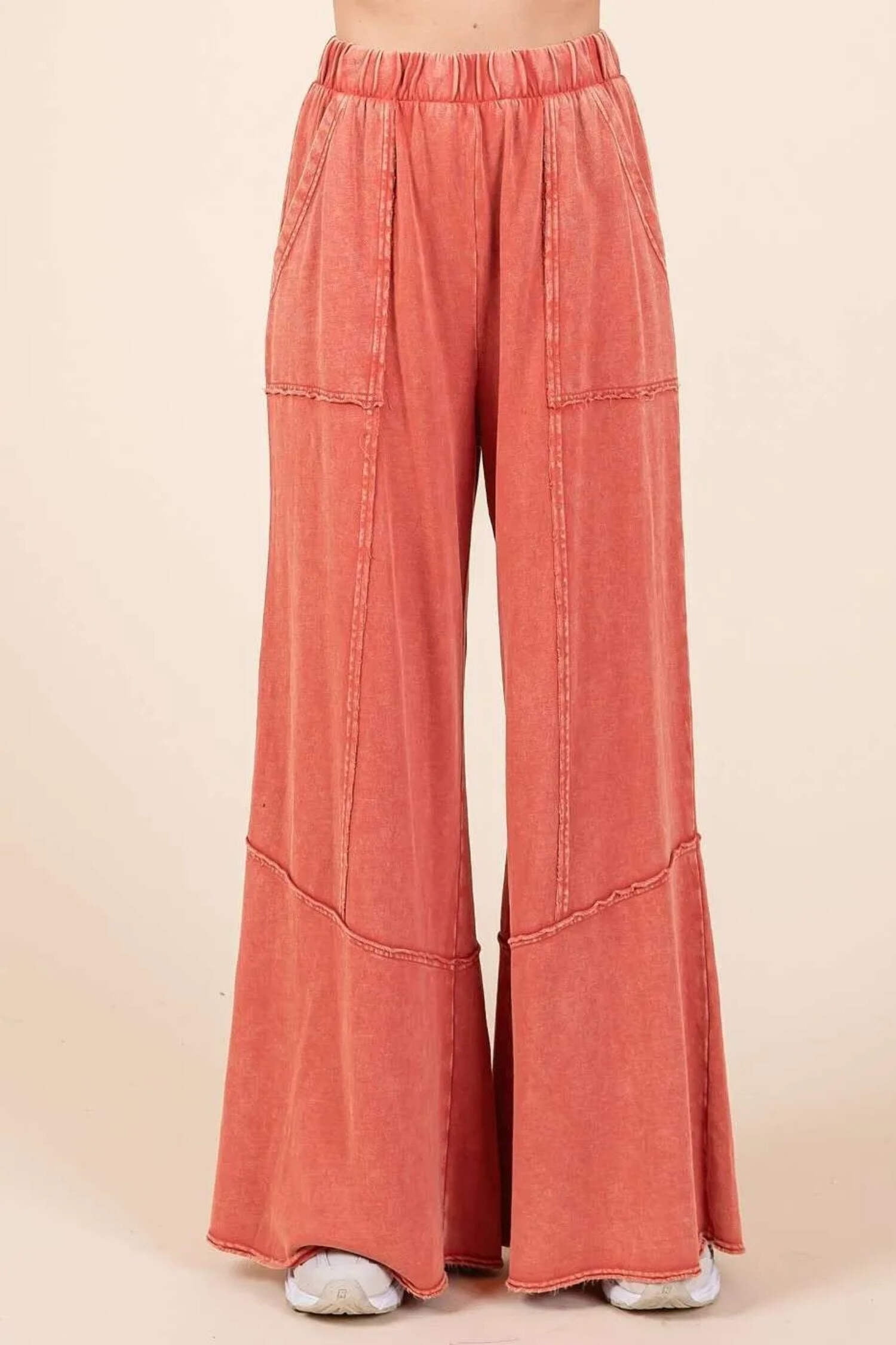 Mittoshop Mineral Wash Wide Flared Leg Pants - Walmart.com
