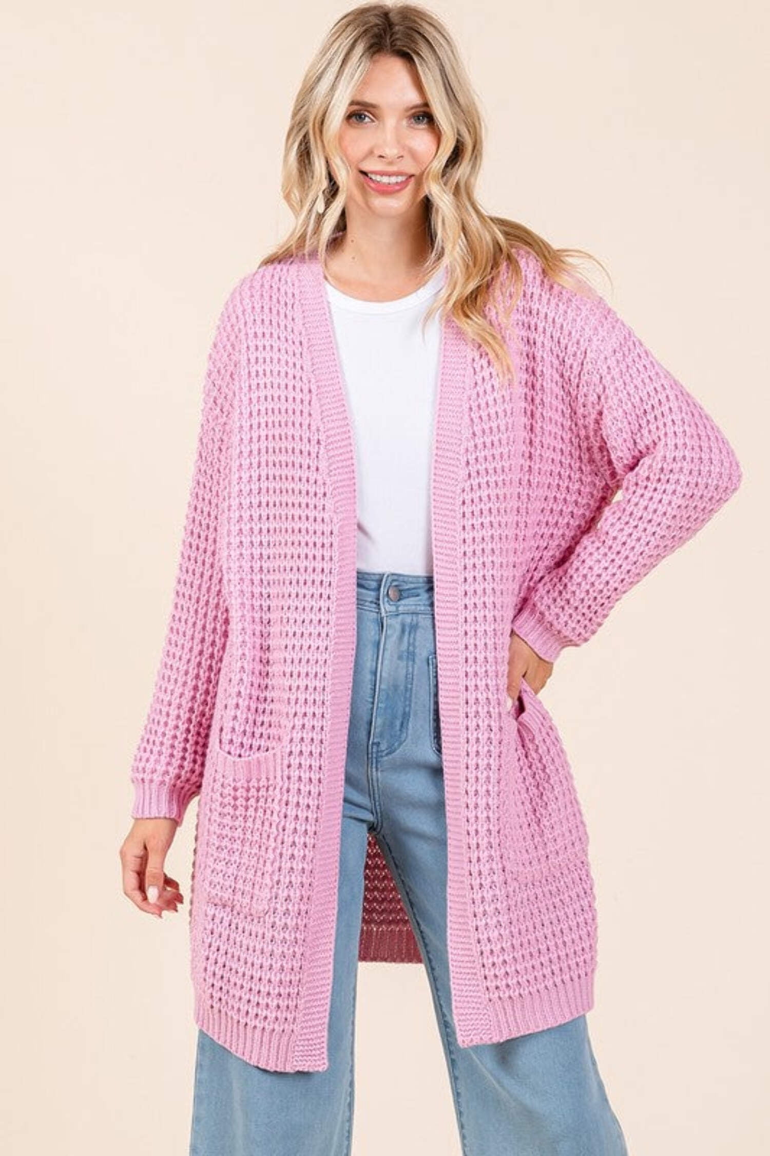 Mittoshop Open Front Long Sleeve Longline Cardigan for Women - Walmart.com