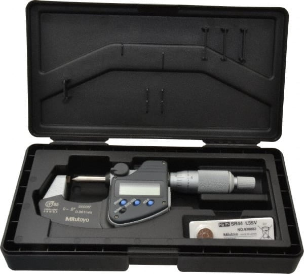 Mitutoyo 0 to 0.8 Inch Measurement, 0.0002 Inch Accuracy, Electronic ...
