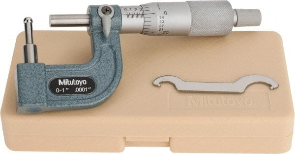 Mitutoyo 1 Inch Measurement Range, 0.0001 Inch Graduation, Barrel Anvil ...