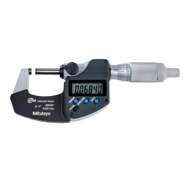 Mitutoyo 1 in. Digimatic Micrometer with 25 mm IP65 Ratchet Thimble-No ...